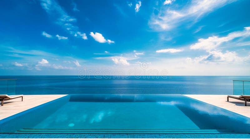 A Striking Image of a Luxurious Oceanfront Infinity Pool, Stock Image ...