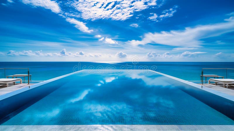 A Striking Image of a Luxurious Oceanfront Infinity Pool, Stock Photo ...