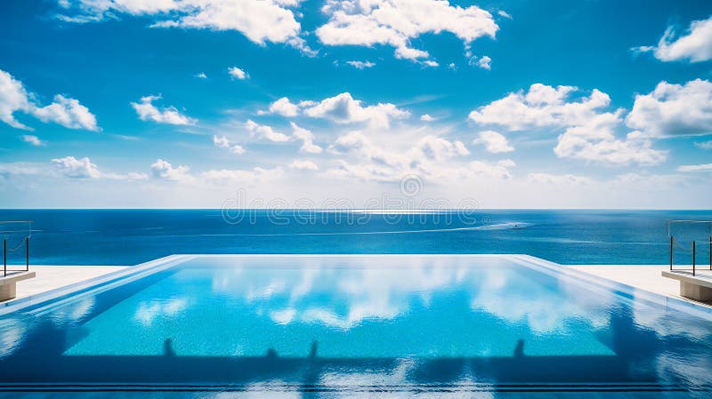A Striking Image of a Luxurious Oceanfront Infinity Pool, Stock ...