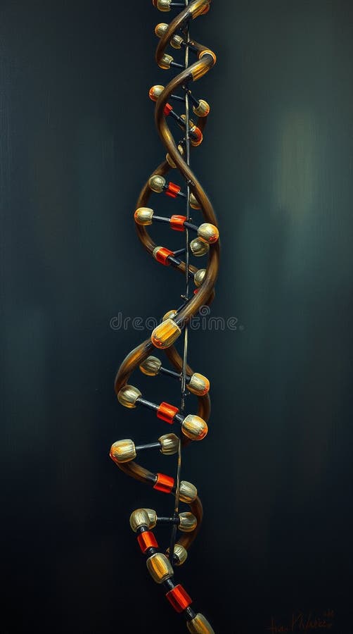 Detailed Model of a DNA Double Helix, Showcasing Its Intricate ...
