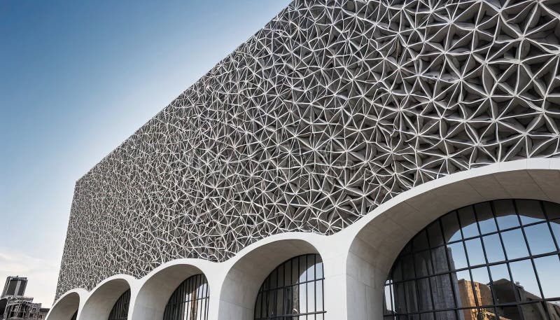 Modern Architectural Design Intricate Concrete Facade Building Exterior ...