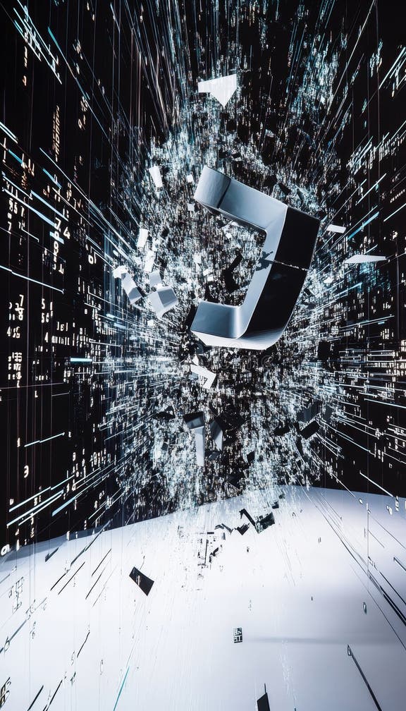 A Striking Image of a Number Breaking Free from Code Lines, Symbolizing ...