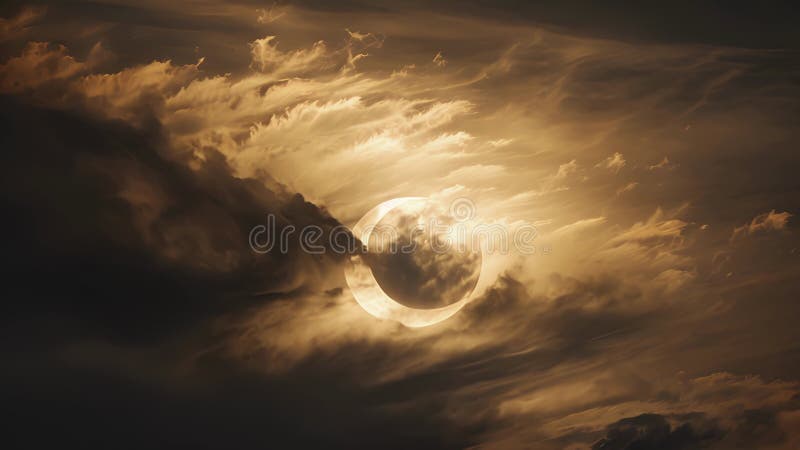 A Striking Image of the Partially Eclipsed Sun Behind Wispy Clouds ...