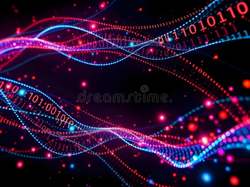AI-Generated Abstract Data Streams – the Flow of Intelligence Stock Illustration - Illustration ...