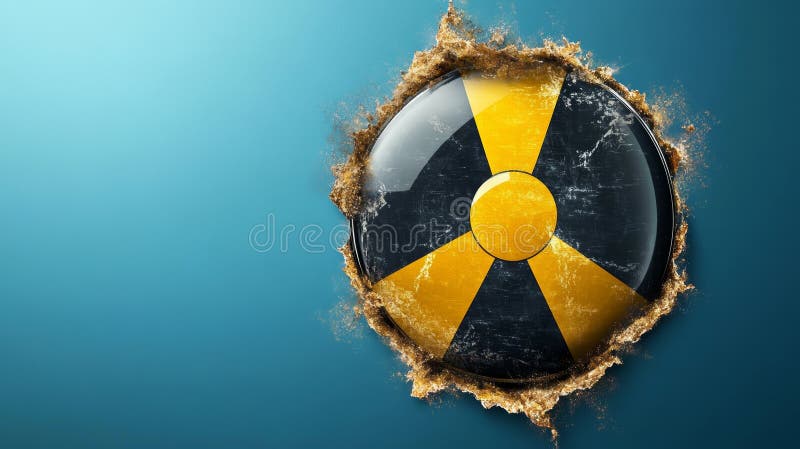 A Striking Image of a Radiation Symbol Breaking through a Surface ...