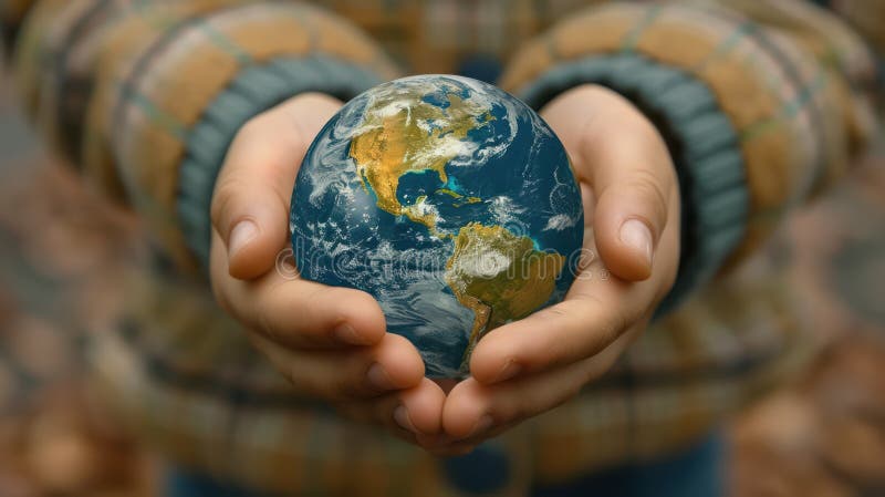 Global Unity: Embracing the World in Our Hands Stock Illustration ...