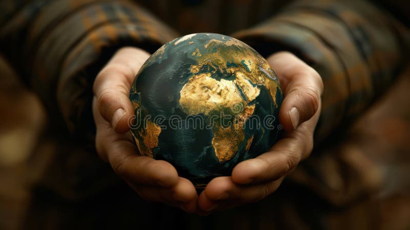 Global Unity: Embracing the World in Our Hands Stock Illustration ...