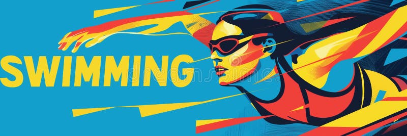 Swimmer in Action - Illustration for Swimming Promotion Stock ...