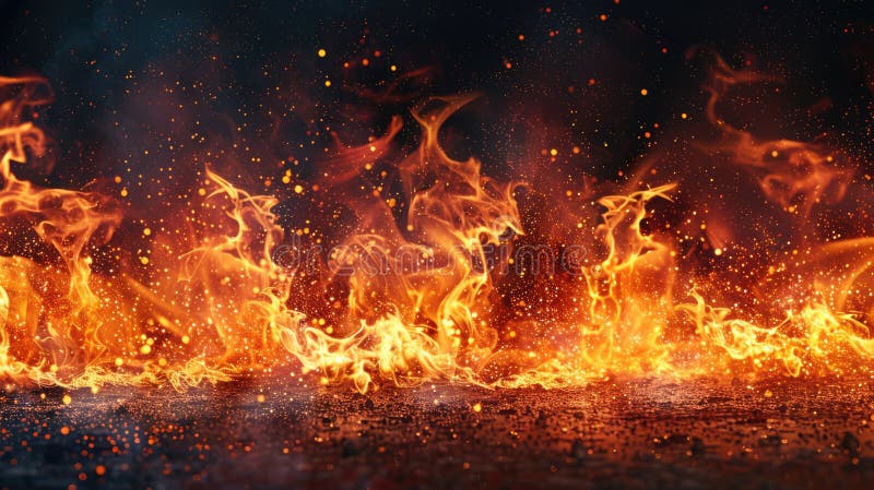 Flaming Border Texture: a Creative Display of Burning Fire Flames Using ...