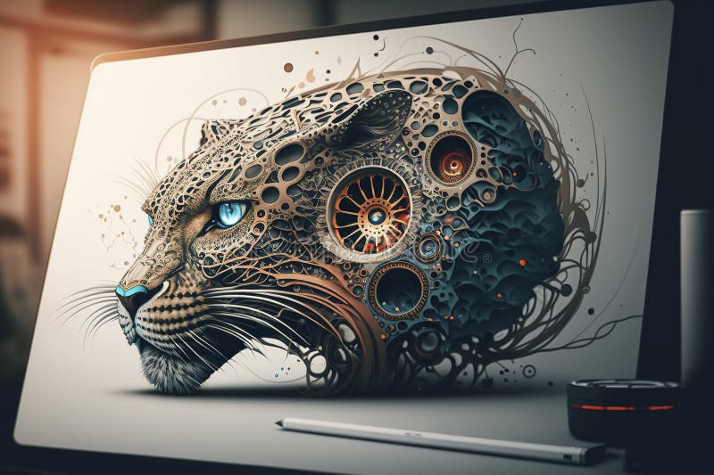 Striking Image that Showcases the Capabilities of AI, Such As a Machine ...