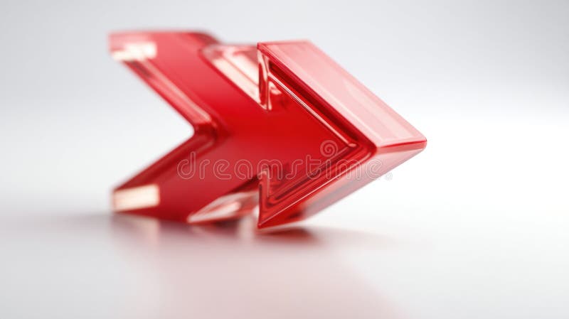 Red Double Arrow 3D Render stock illustration. Illustration of color ...