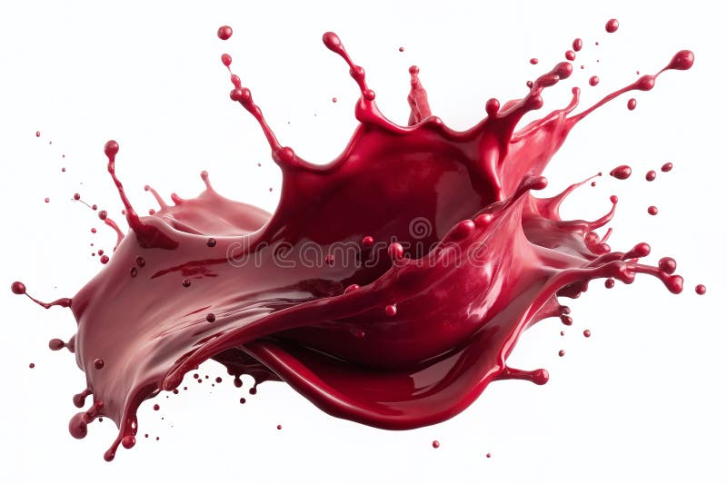 Abstract Maroon Liquid Splatter Art Print Viscous Fluid Drips and ...