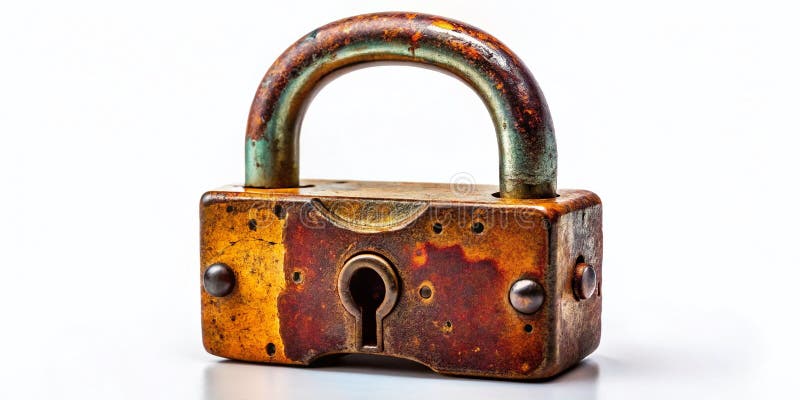 Robust Iron Lock on Isolated White Background a Powerful Visual ...