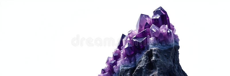 Majestic Amethyst Geode Rising from Stone, a Crystal Dreamscape Stock ...