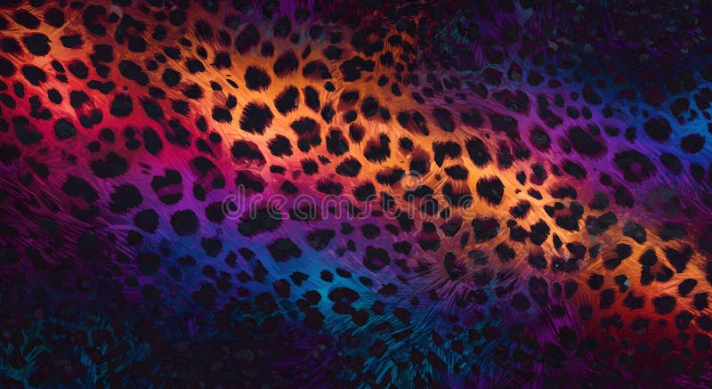 Vibrant Rainbow Leopard Print Texture Trendy Animal Skin Pattern Design ...