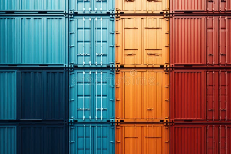 Colorful Shipping Containers Create Vibrant Geometric Pattern ...