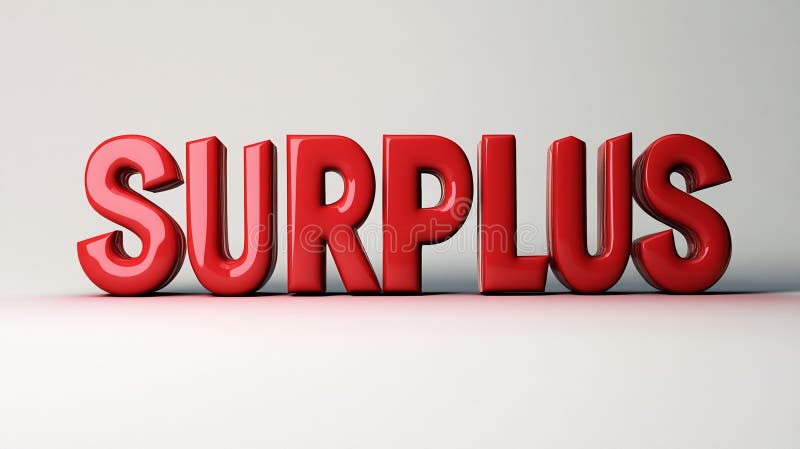 Red 3D Surplus Word Excess Abundance Stock Inventory Financial Concept ...