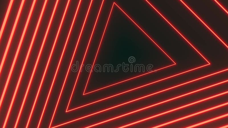 Vibrant Red Neon Triangle Shines in Darkened Ambiance Stock Video ...