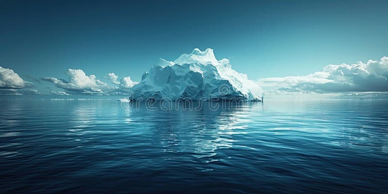 A Striking Image of a Single Ice Floe in a Vast Ocean, Symbolizing ...