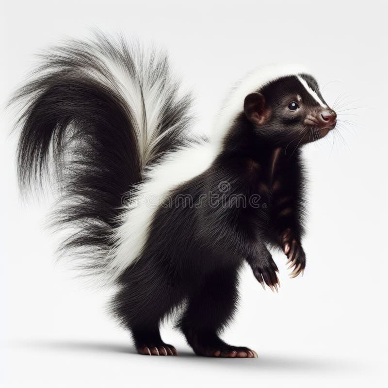 Image of Isolated Skunk Against Pure White Background, Ideal for ...