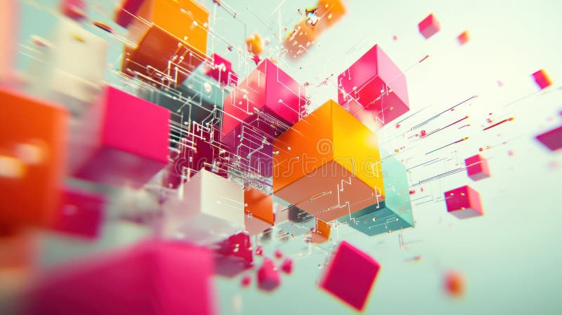 Dynamic Progress: 3D Cubes and Shapes in Motion with Innovative Symbols ...