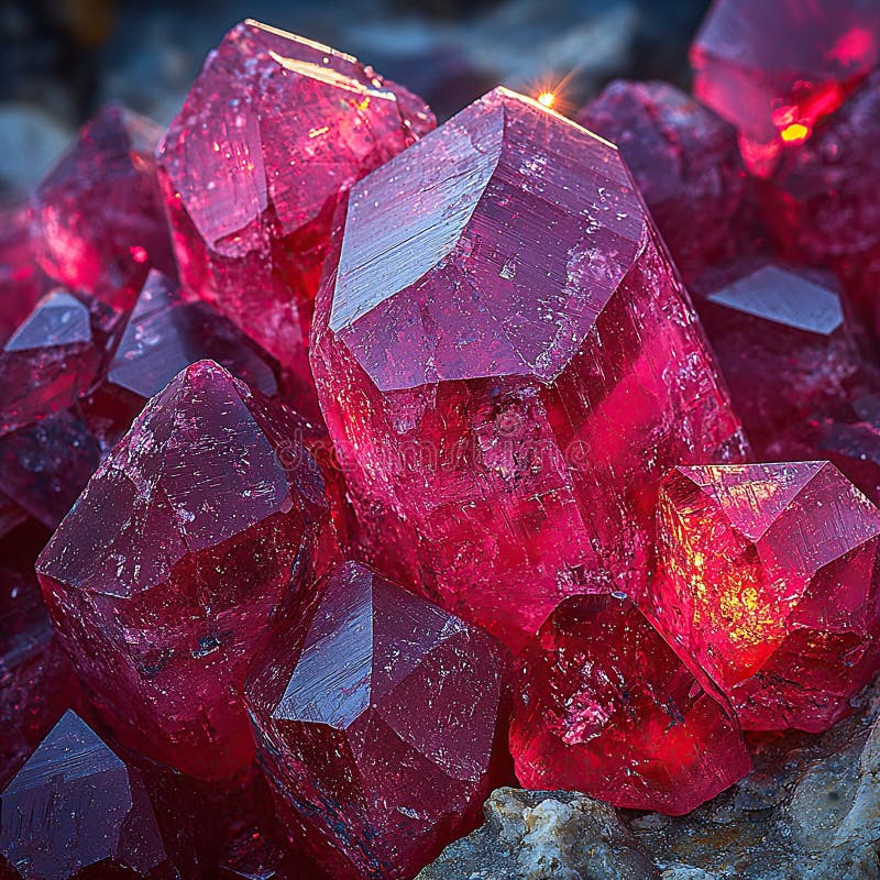 Striking Image of Vividly Colored Crystals, Exhibiting Complex ...