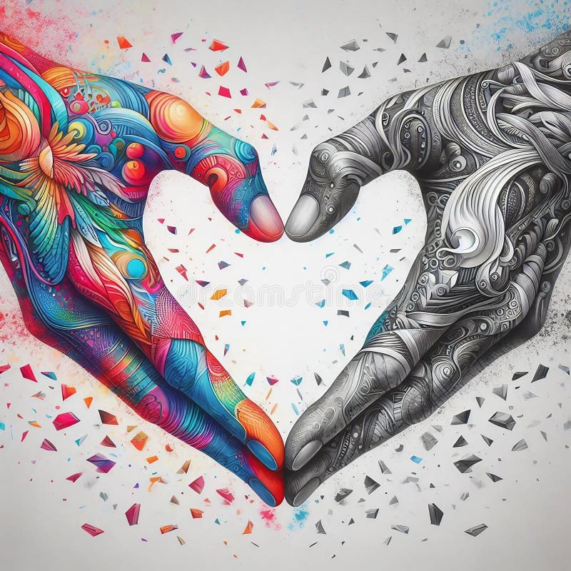 A Striking Image of a Vividly Patterned Hand Juxtaposed with a Detailed ...