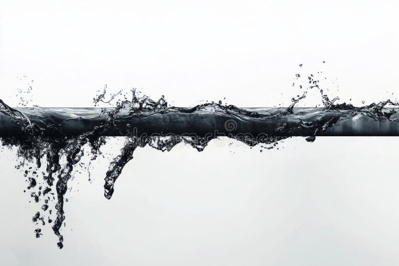Water Splashing from a Pipe Against a Clean White Background Stock ...