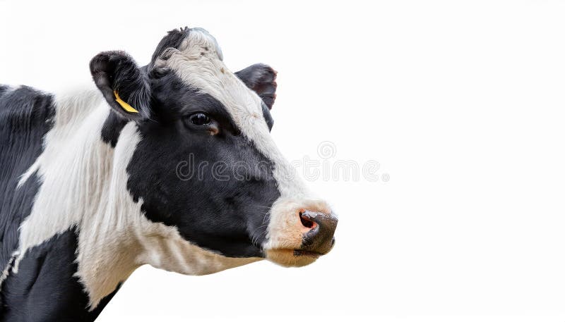 Stark Contrast a Majestic White and Black Cow on Transparent Background ...
