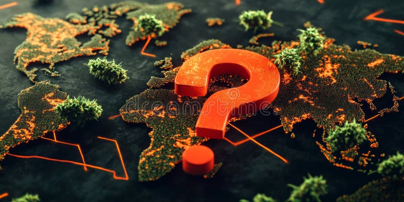 A Striking Image of the World Map Highlighted by a Large Orange ...