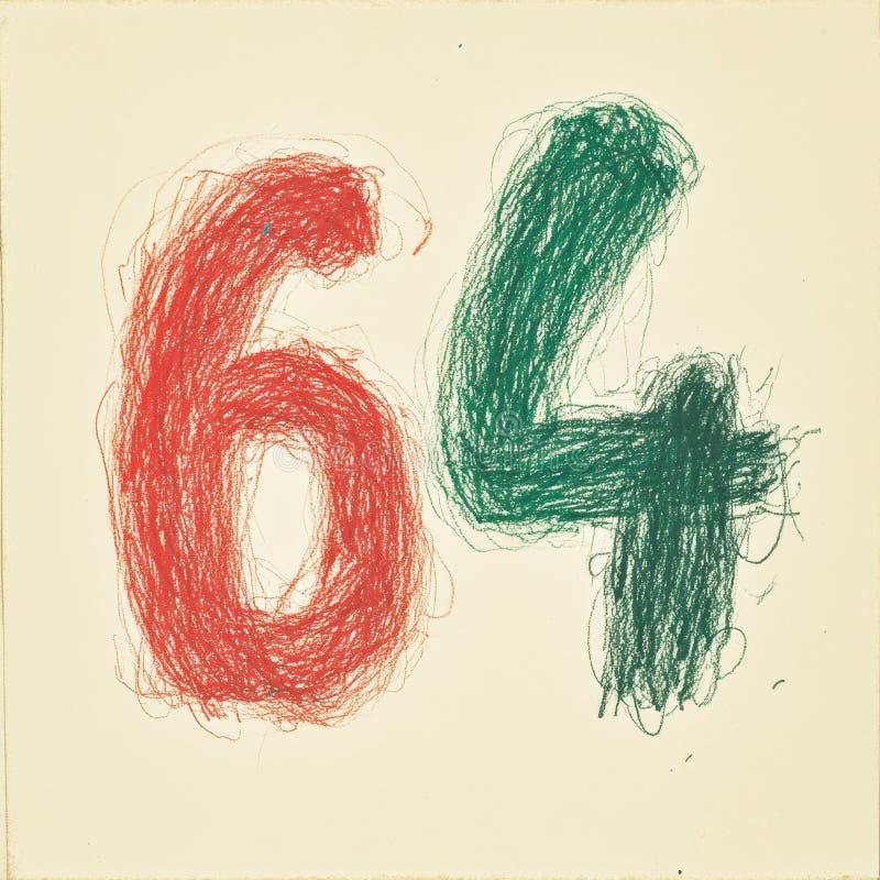 Number 64 in Red and Green Abstract Artwork Stock Image - Image of ...