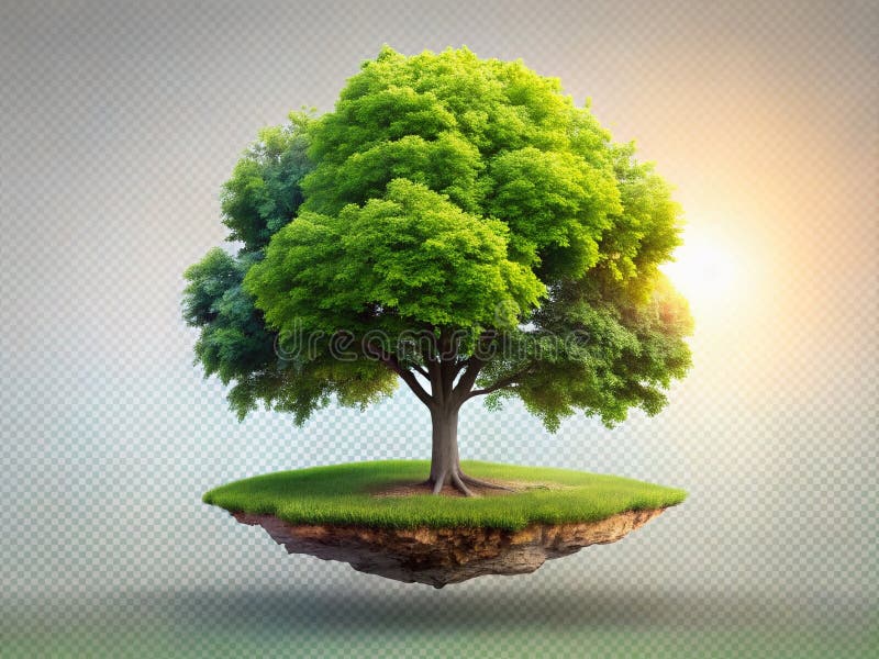 A Striking Isometric Pixel Art Tree Featuring DoubleExposed Green ...