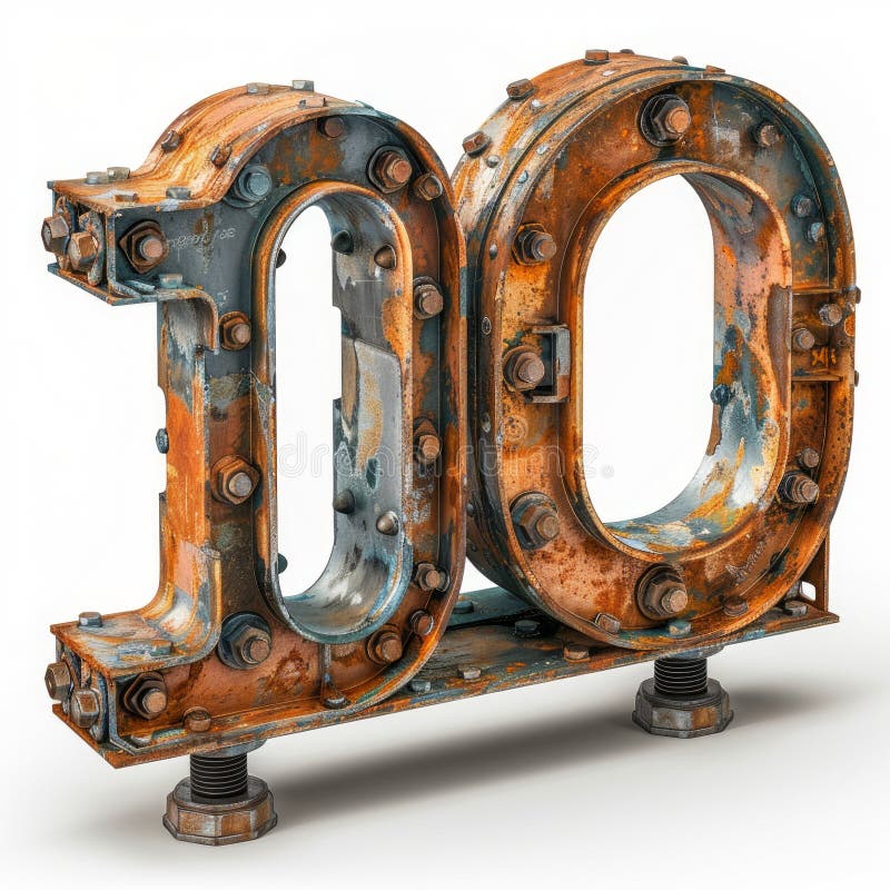 Striking, Large Metal Object Resembling the Number 100, Crafted with ...