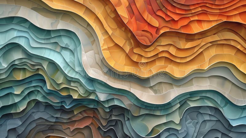 Striking Layered Structure Resembling Topographical Lines Stock ...