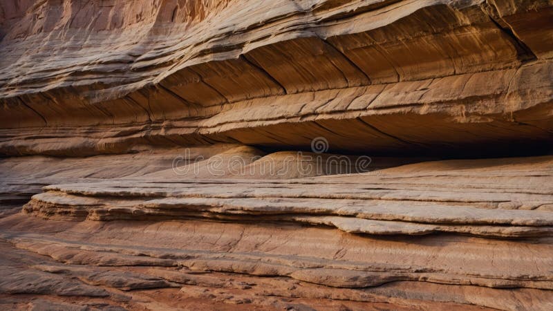 Layered Sandstone Cliffs in Desert Canyon, Geological Formation Stock ...