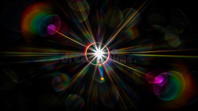 Dynamic Lens Flare Effect on Black Background Stock Photo - Image of ...