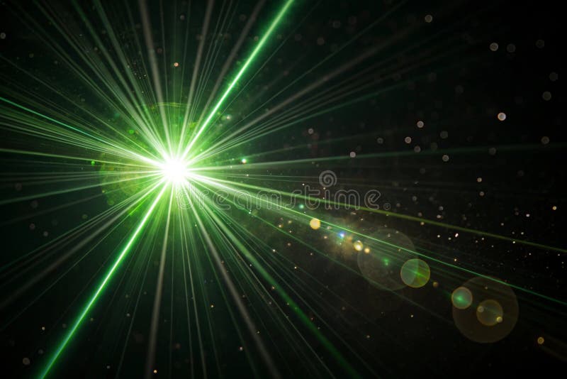 Lens Flare Glow Light Effect on Black Background Stock Illustration ...