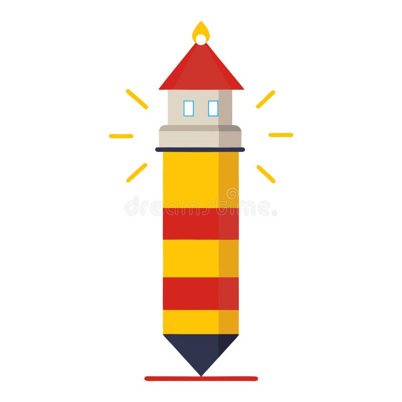 Unique Lighthouse Design with Striped Colors and Geometric Shapes ...