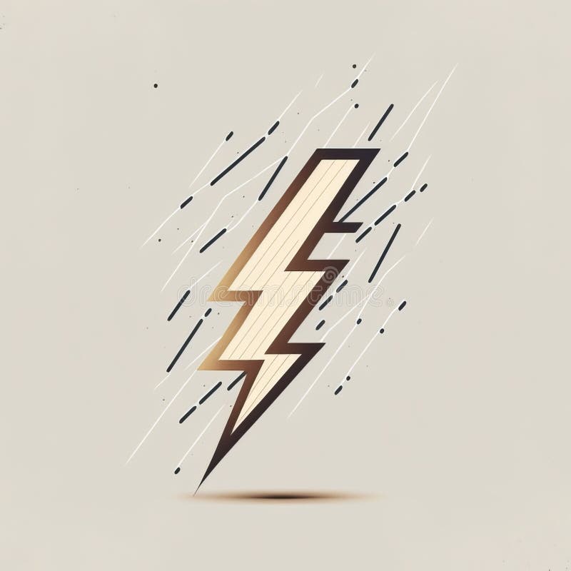 A Striking Lightning Bolt Casting a Shadow on a Bright White Background ...