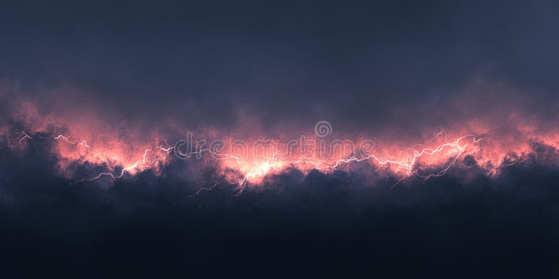 Striking Lightning Storm Background with Dark Clouds and Flashes of ...