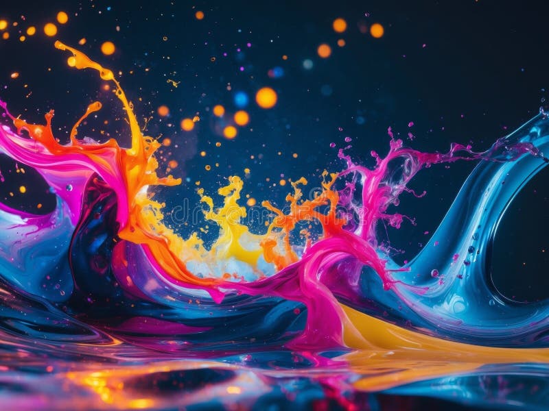Striking Liquid Motion Design with Bright Hues on a Deep Background ...