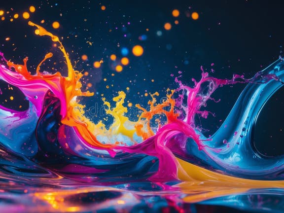 Striking Liquid Motion Design with Bright Hues on a Deep Background ...