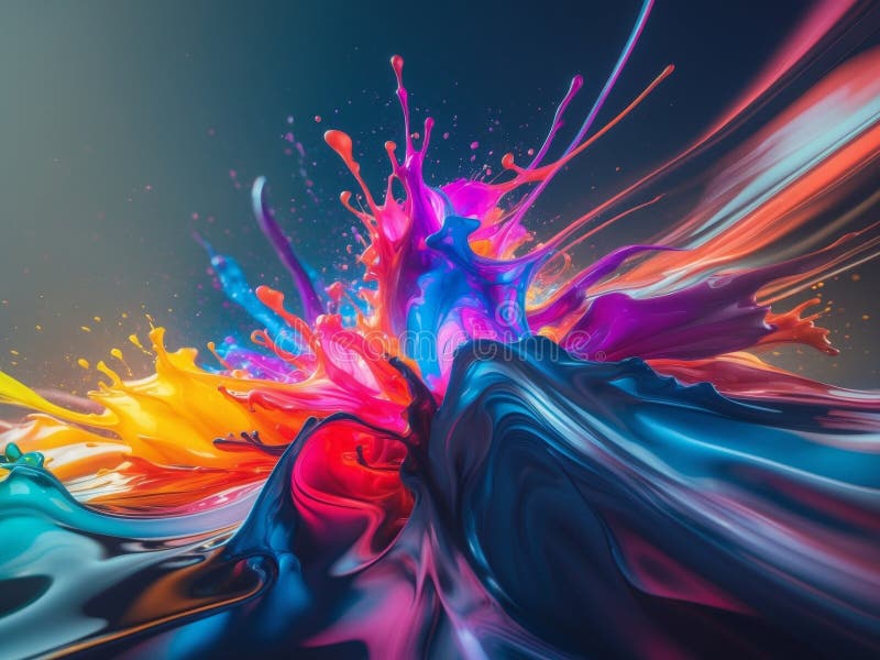 Striking Liquid Motion Design with Bright Hues on a Deep Background ...