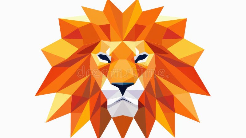A Striking Low Poly Lion Head Vector Illustration Featuring Geometric ...