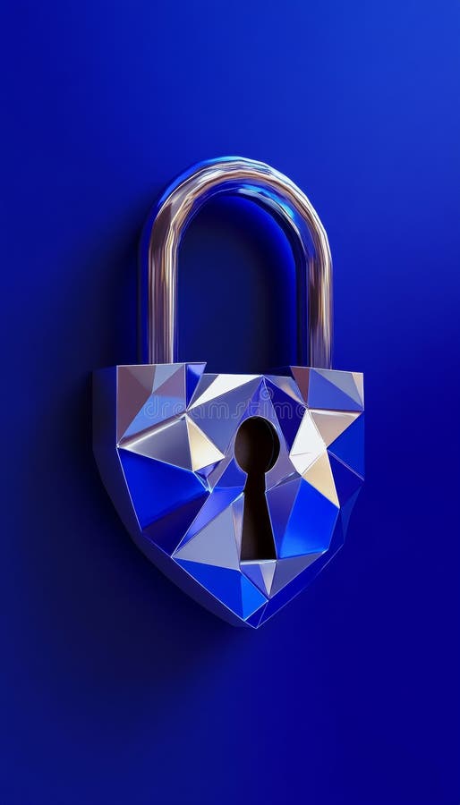 Low Poly Lock on a Chain. B Locking Data Stock Vector - Illustration of ...