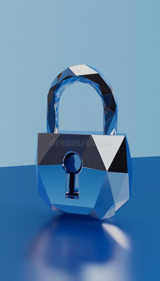 Low Poly Lock on a Chain. B Locking Data Stock Vector - Illustration of ...