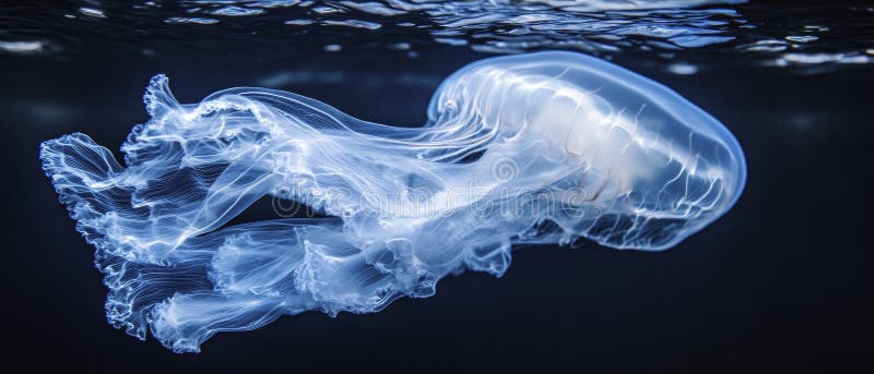 A Striking Macro Close-up of a Translucent Jellyfish, Its Delicate ...