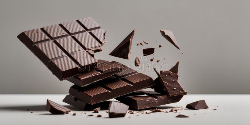 Striking Macro Shot of a Chocolate Bar Breaking Apart Stock Image ...