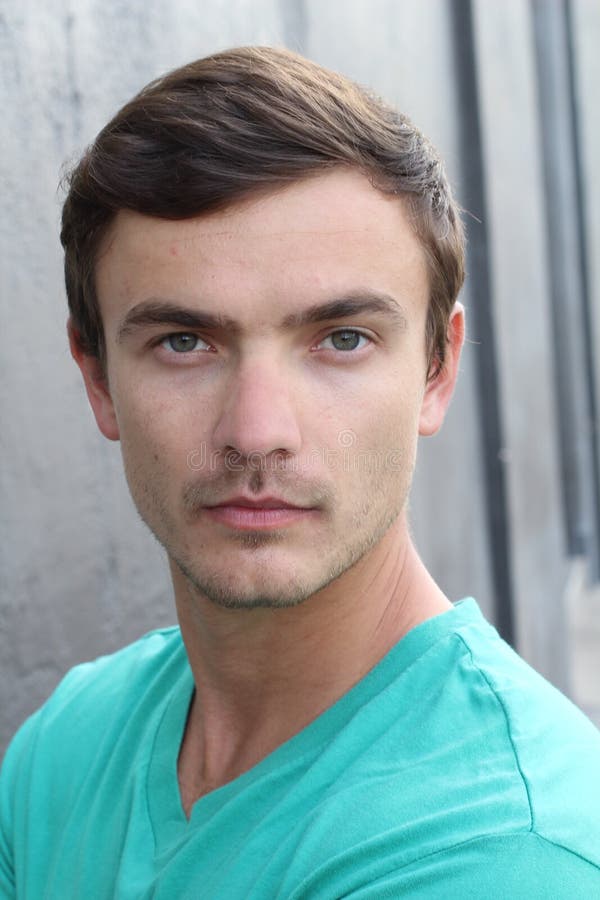 Striking Man with Neutral Expression Close Up Stock Image - Image of ...