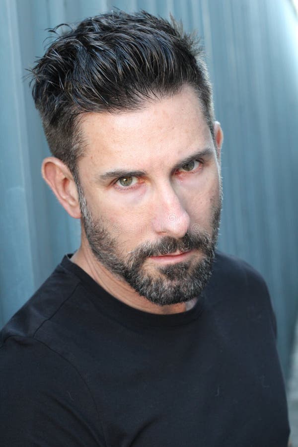 Striking Man with Neutral Expression Close Up Stock Photo - Image of ...